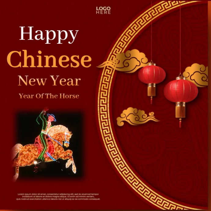 Red Chinese New Year Instagram Post Video Template | PosterMyWall