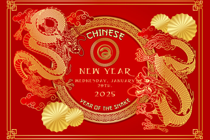 Red Chinese New Year Poster Poster Template | PosterMyWall