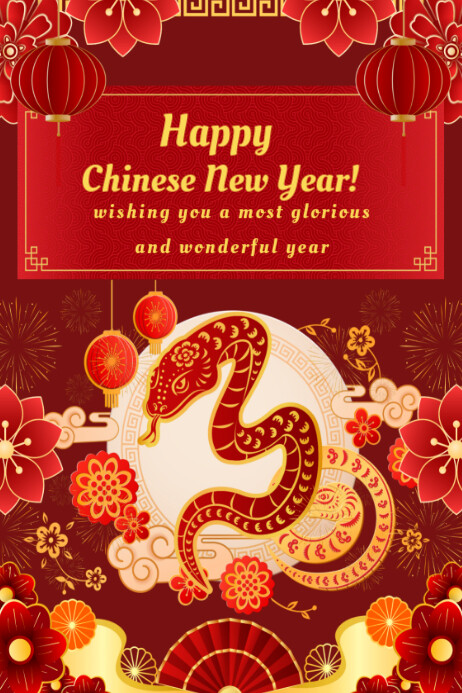 Red Chinese New Year Templates And Online Greeting Cards Poster ...