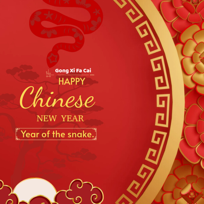 Red Chinese New Year Templates And Online Greeting Cards Instagram Post ...