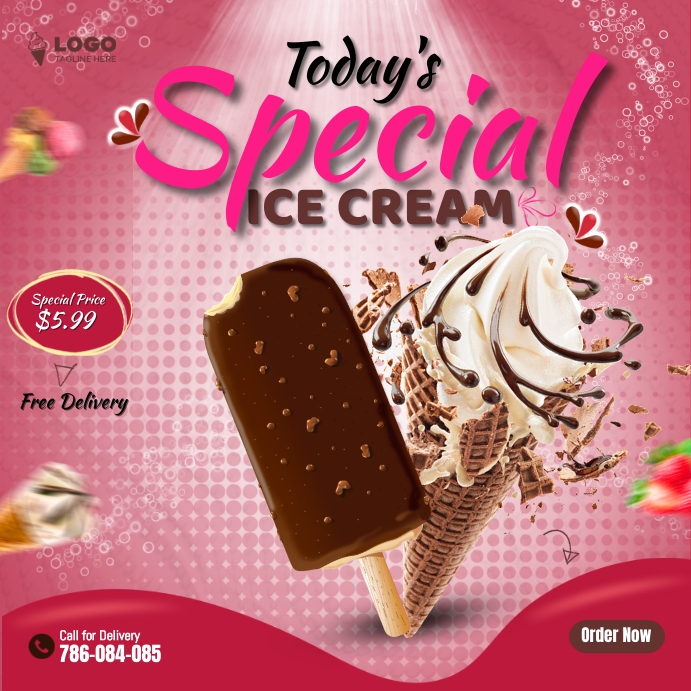 Red Choco Ice Cream Instagram Template | PosterMyWall