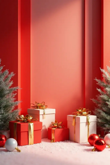 Red Christmas background Template | PosterMyWall