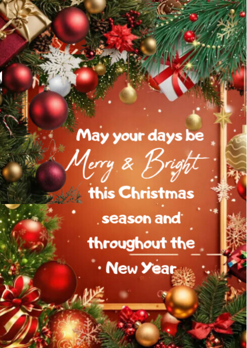 Red Christmas Card A6 Template | PosterMyWall