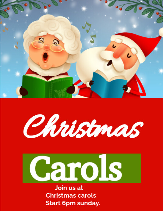 Copy of Red Christmas Carols Flyer (us Letter) | PosterMyWall