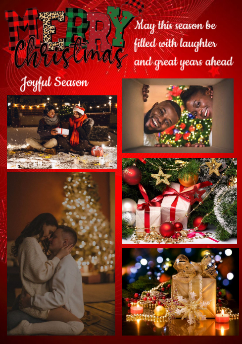 Red Christmas Collage A4 Template | PosterMyWall