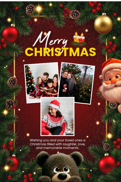 Red Christmas Collage Poster Templat | PosterMyWall