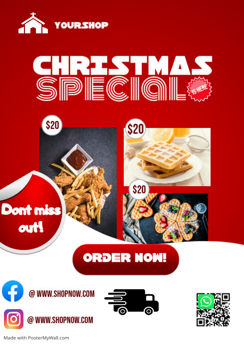 Copy of Red Christmas discount sale flyer | PosterMyWall
