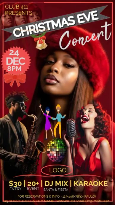Copy of Red Christmas Eve Concert Instagram Story | PosterMyWall