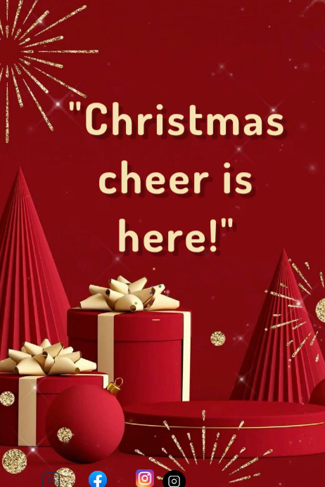 Red Christmas Flyer Design Poster Template | PosterMyWall