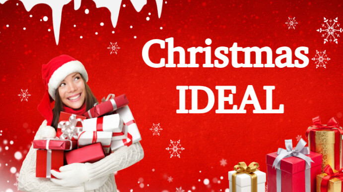 Red Christmas Ideal Youtube Thumbnail Template | PosterMyWall