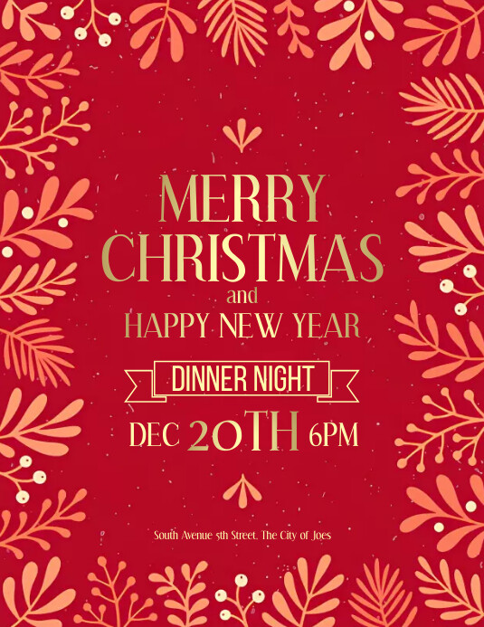 Plantilla de Red Christmas Invitation Design | PosterMyWall