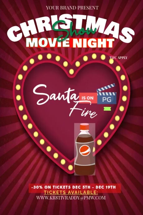 Copy of Red Christmas Movie Night Show Poster | PosterMyWall
