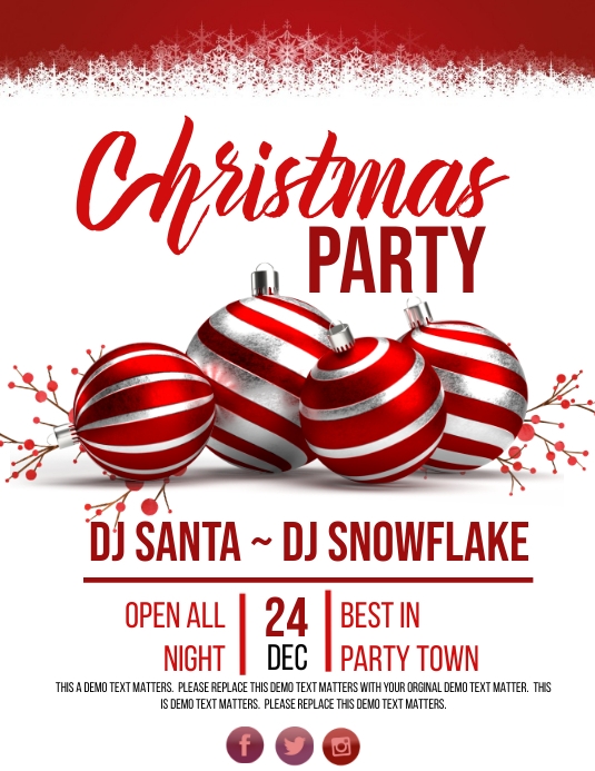 Red Christmas Party Template | PosterMyWall