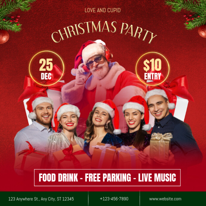 Copy of Red Christmas Party Pos Instagram | PosterMyWall