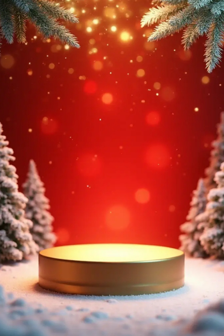 Red Christmas podium design Template | PosterMyWall