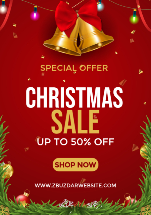 Red Christmas Sale A2 Template | PosterMyWall