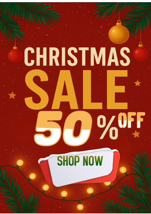 Red Christmas Sale A4 Template | PosterMyWall