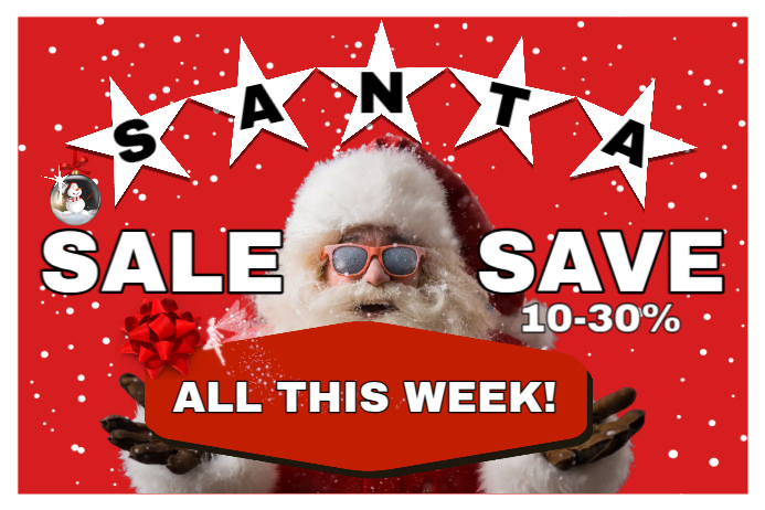 Red Christmas Sale Ad Poster Poster Template | PosterMyWall
