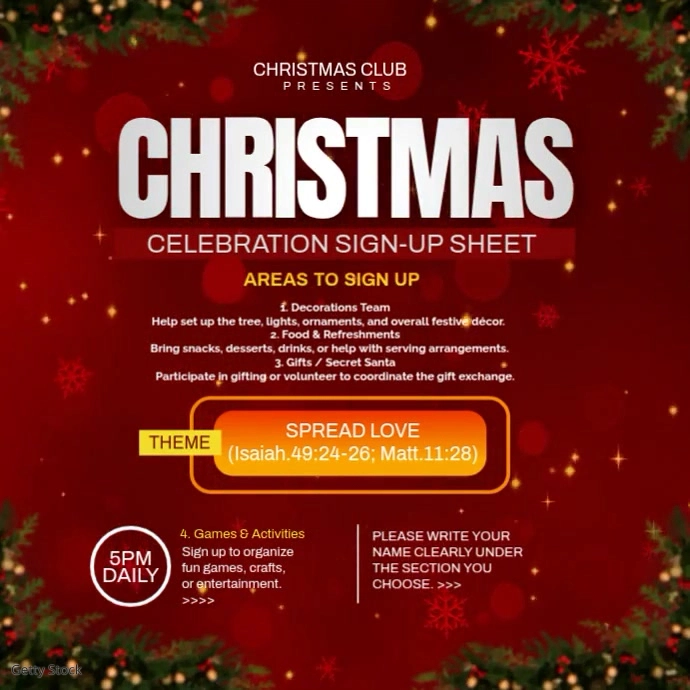 Red Christmas Sighn Up Instagram Post Template | PosterMyWall