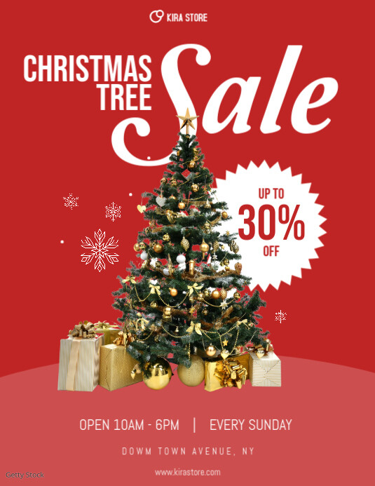 Copy of Red Christmas Tree Sale Poster | PosterMyWall