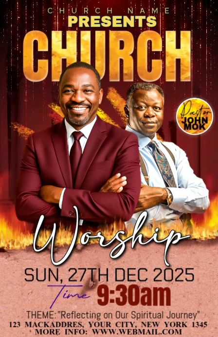 Red Church Half Page Wide Template | PosterMyWall