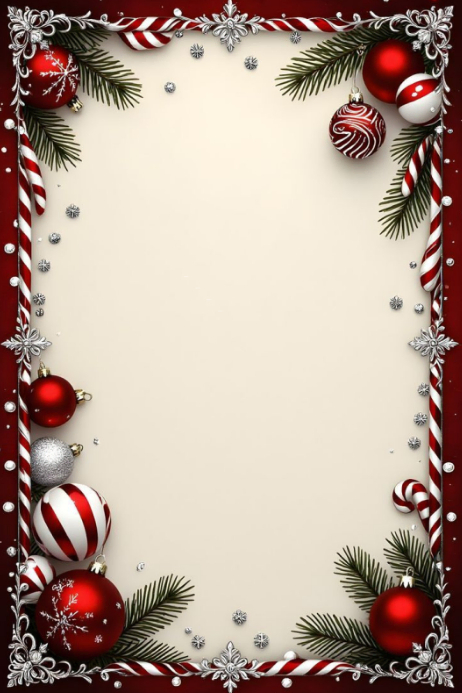 Red classic winter Candy cane Christmas holiday background frame ...