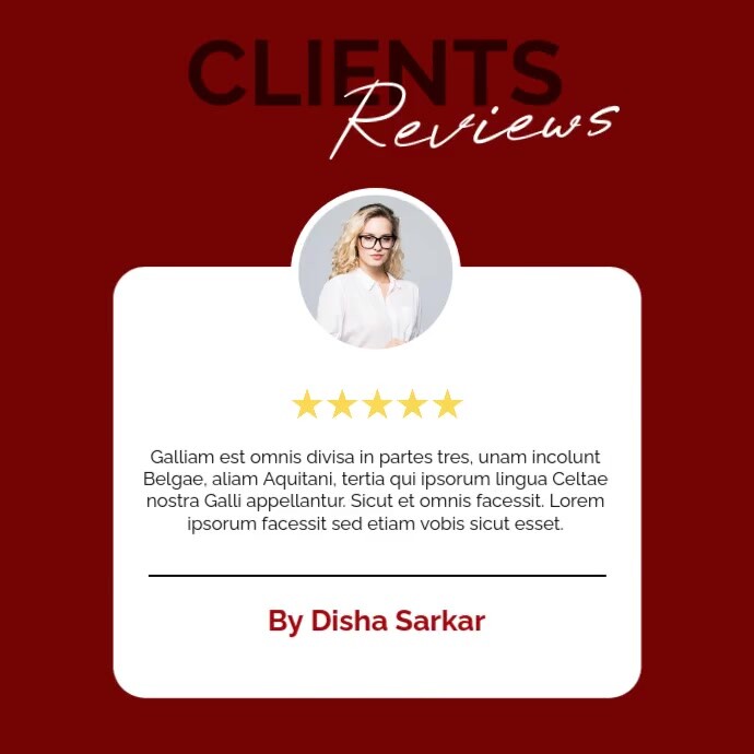 Copy of Red Clients Review Instagram Post | PosterMyWall