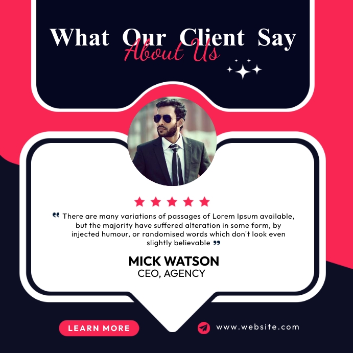Modèle Red Clients Testimony | PosterMyWall
