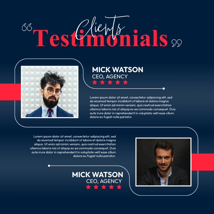 Red Clients Testimony Template | PosterMyWall