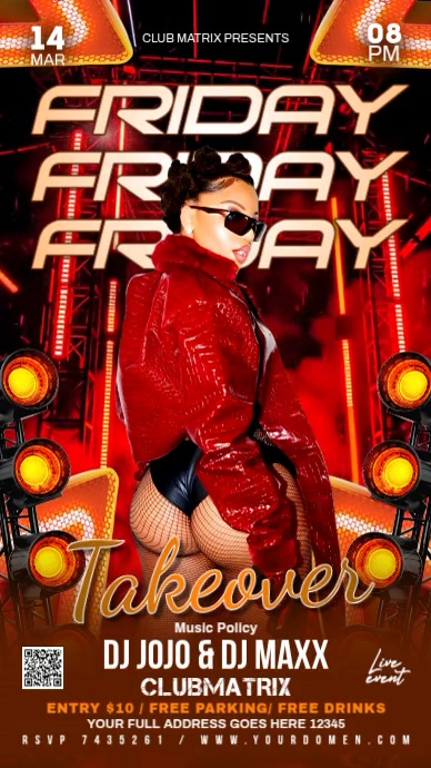 Copy of Red Club Event Instagram Story Video | PosterMyWall