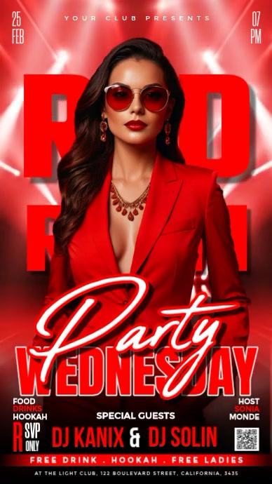 Red Club Party Instagram Reel Video Template | PosterMyWall