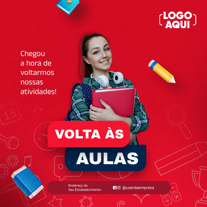 Red Collage Back To School For School Campaig Template | PosterMyWall