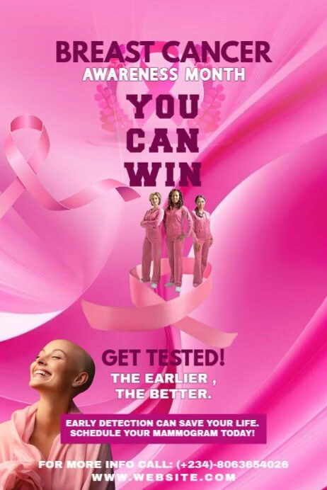 Red Collage Breast Cancer Awareness Month Poster Modelo | PosterMyWall