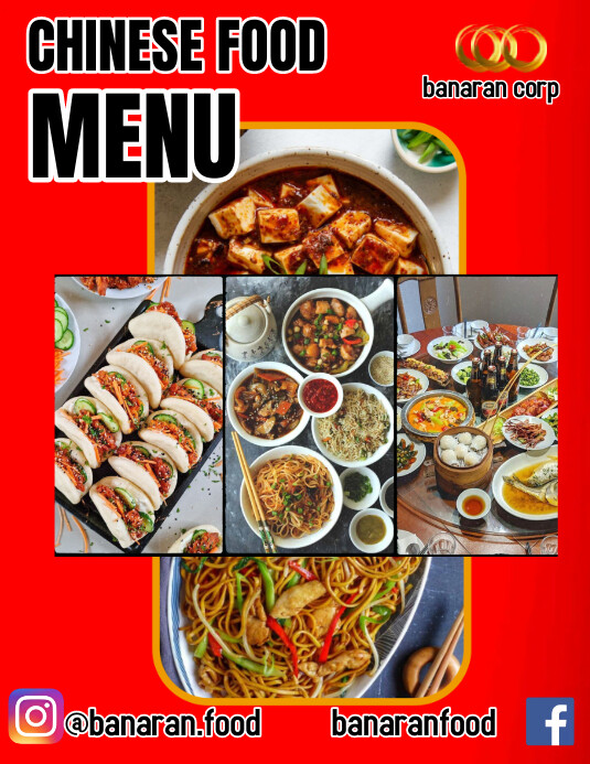 Red Collage Chinese Food Menu Flyer (us Lette Template | PosterMyWall