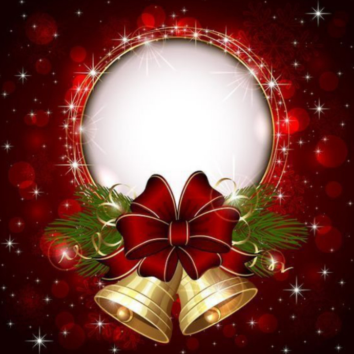 Plantilla de Red Collage Christmas Bell And Sparkle Frame Instagram ...