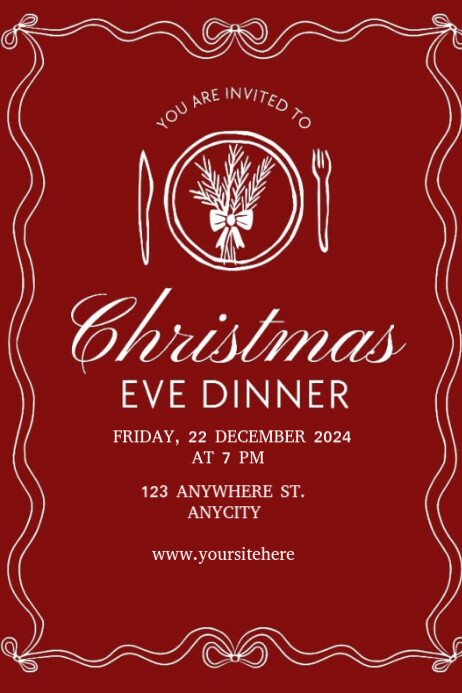 Copy of Red Collage Christmas Eve Dinner Poster | PosterMyWall