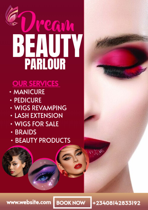 Copy of Red Collage Dream Beauty Parlor A4 | PosterMyWall