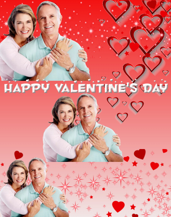 Red Collage Happy Valentine's Day Póster/tablero Template | PosterMyWall