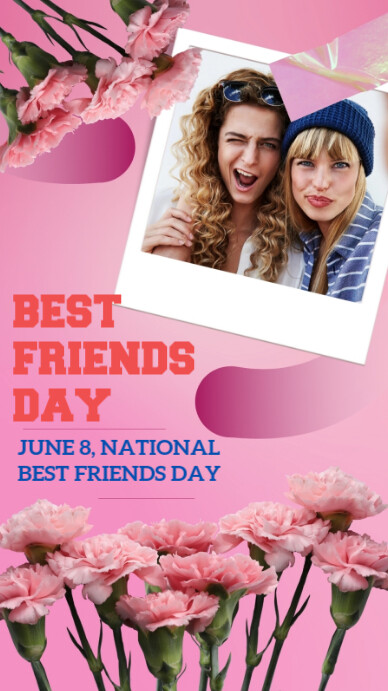 Red Collage National Best Friend Day Poster Instagram Story Templat ...