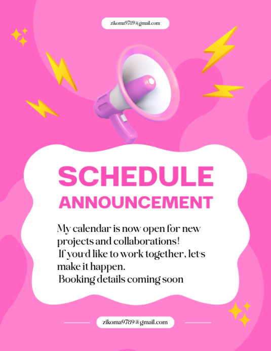 Red Collage Schedule Announcement Flyer (us Letter) Template | PosterMyWall