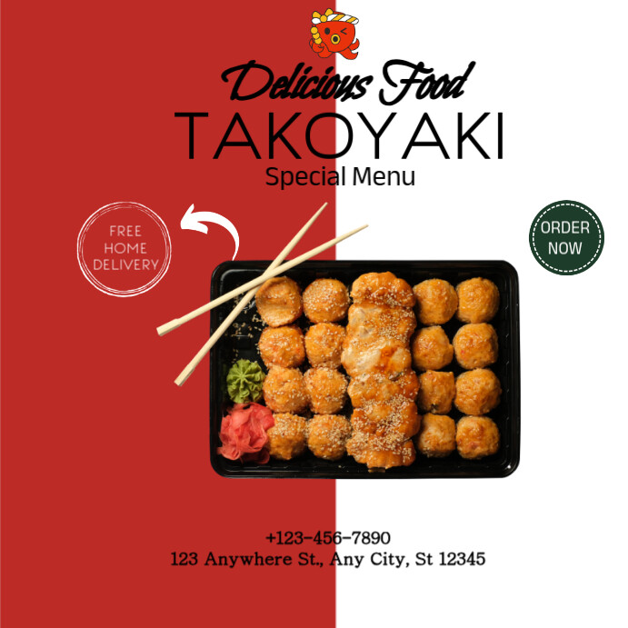 Red Colorful Food Promotion Instagram Post Instagram Post Template ...