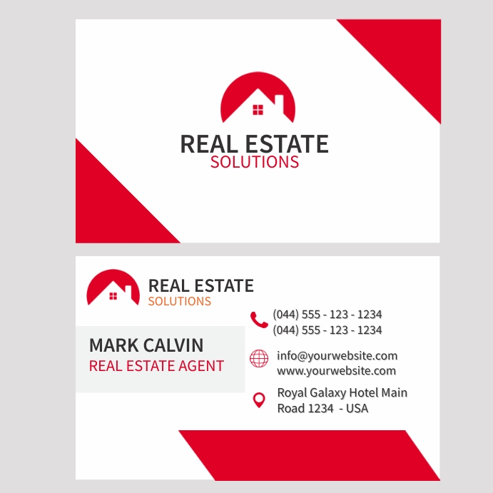 Red Company Business Calling Card Template | PosterMyWall