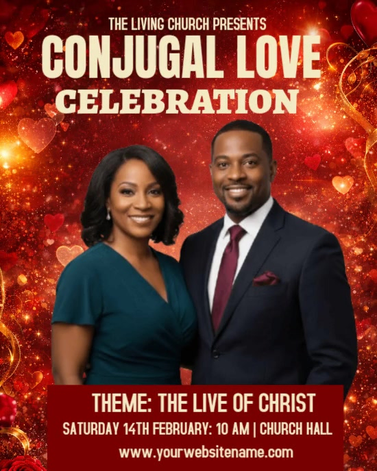 Red Conjugal Love Celebration Instagram Portrait Video Template ...