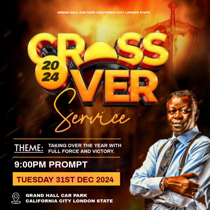 Copy of Red Cross Over To 2025 Service Invitation Template Instagram ...