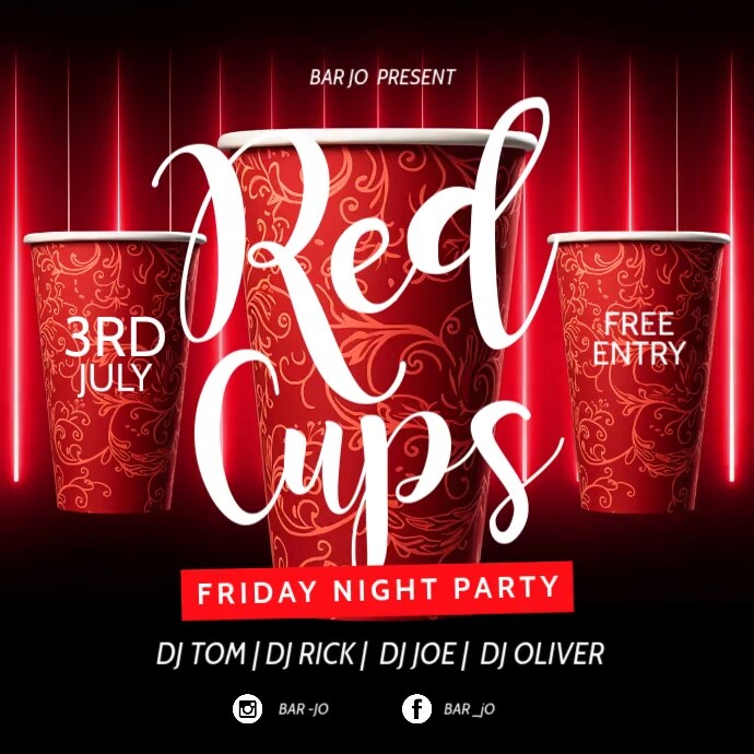 Plantilla de red cup party instagram post | PosterMyWall