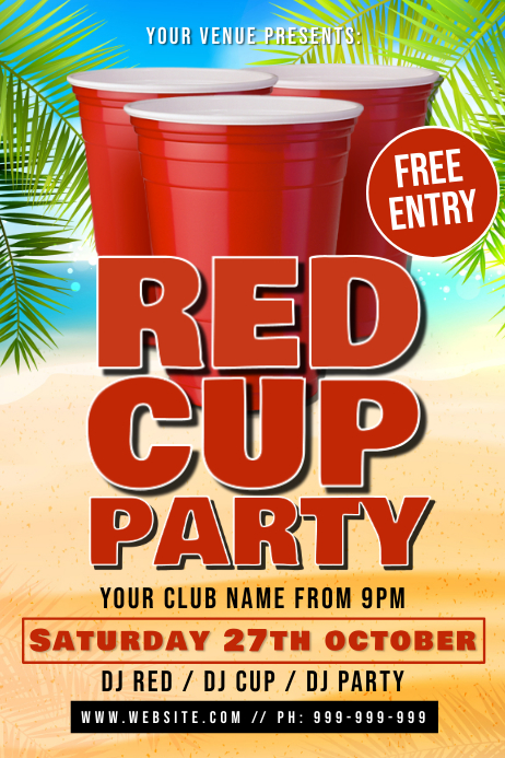 Copy of Red Cup Party Poster | PosterMyWall