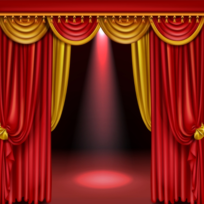 Modèle Red curtain background design flyer | PosterMyWall