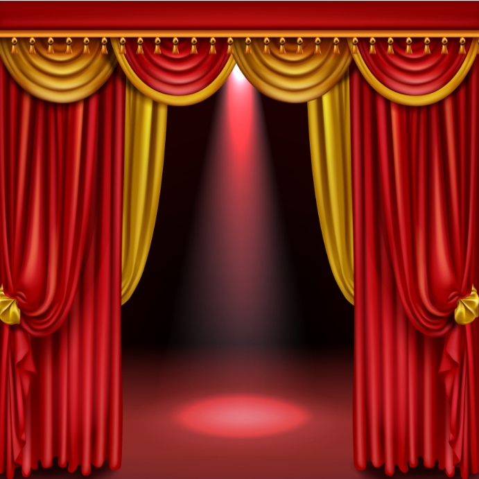 Copy of Red curtain background design flyer | PosterMyWall