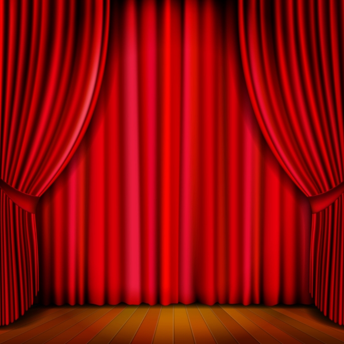 Plantilla de Red curtain background design flyer | PosterMyWall