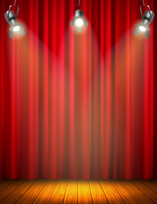 Copy of Red curtain with rays of ligt design flyer | PosterMyWall
